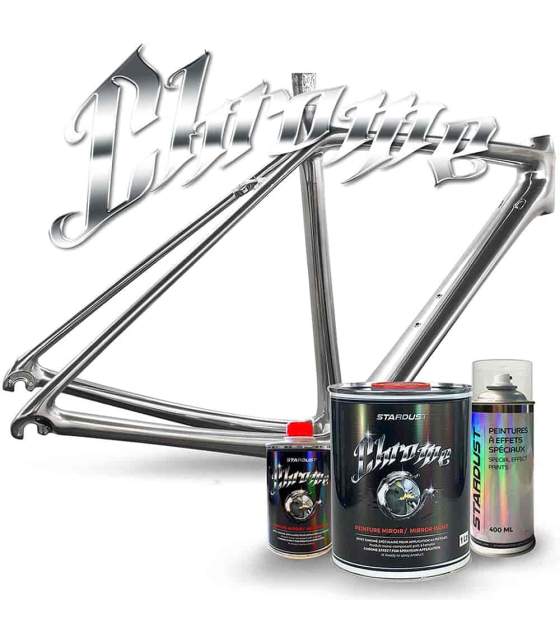 Chroom verf uit pistolet of kwast